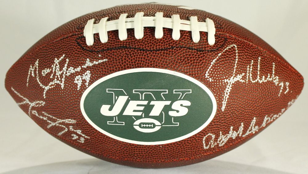 "Sack Exchange" Jets Logo Football Signed by (4) with Mark Gastineau ...