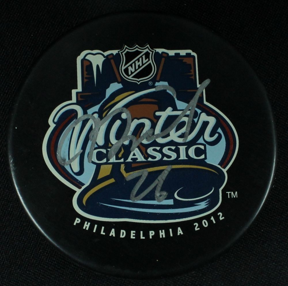 Ruslan Fedotenko Signed 2012 Winter Classic Logo Puck (PSA COA)