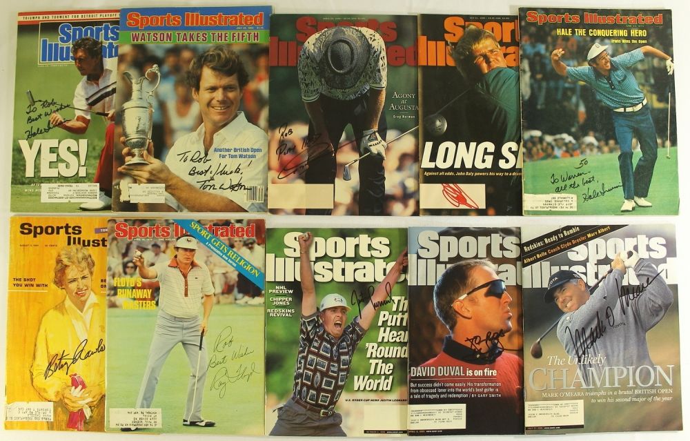 Lot of (10) Signed Golf Sports Illustrated Magazines with Hale Irwin, Greg Norman, Tom Watson (PA LO