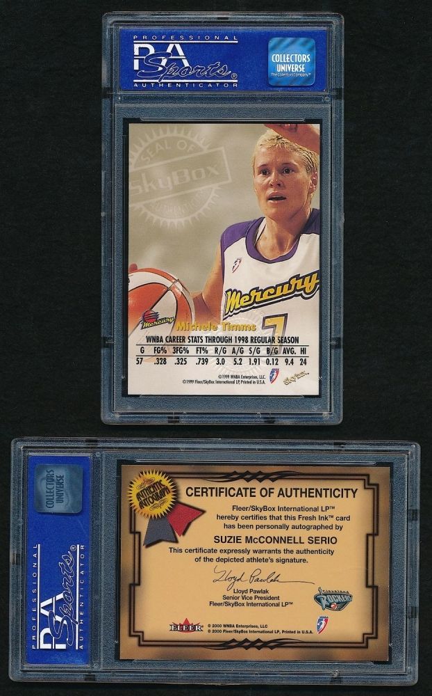 Lot of (2) WNBA Autograph Cards with 1999 Skybox WNBA Michelle Timms ...