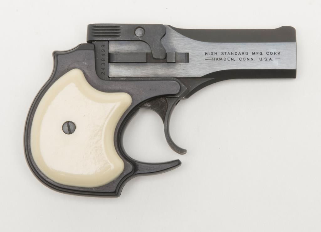 High Standard O/U derringer, .22 Magnum cal., 3-1/2” barrels, blue ...