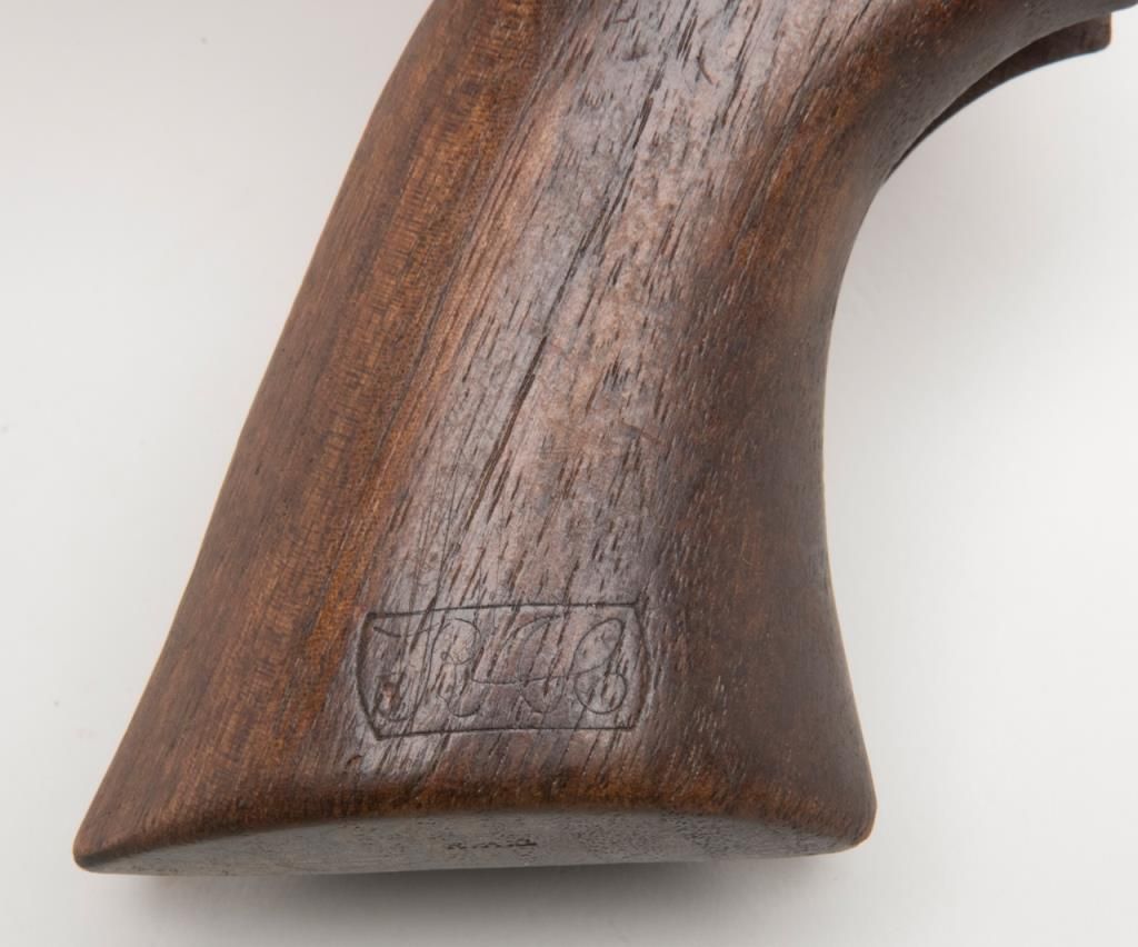Pair of Colt wood SAA blackpowder revolver wood grips with Government ...