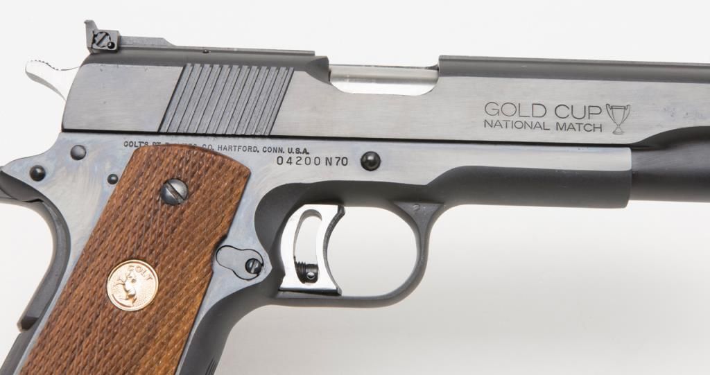 Colt MK IV/Series 70 Gold Cup National Match semi-auto pistol, .45 cal., 5” barrel, blue finish,