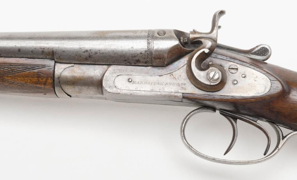 Manhattan Arms Company double barrel exposed hammer shotgun with ...