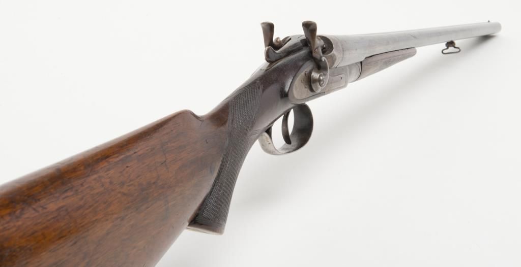 Manhattan Arms Company double barrel exposed hammer shotgun with ...