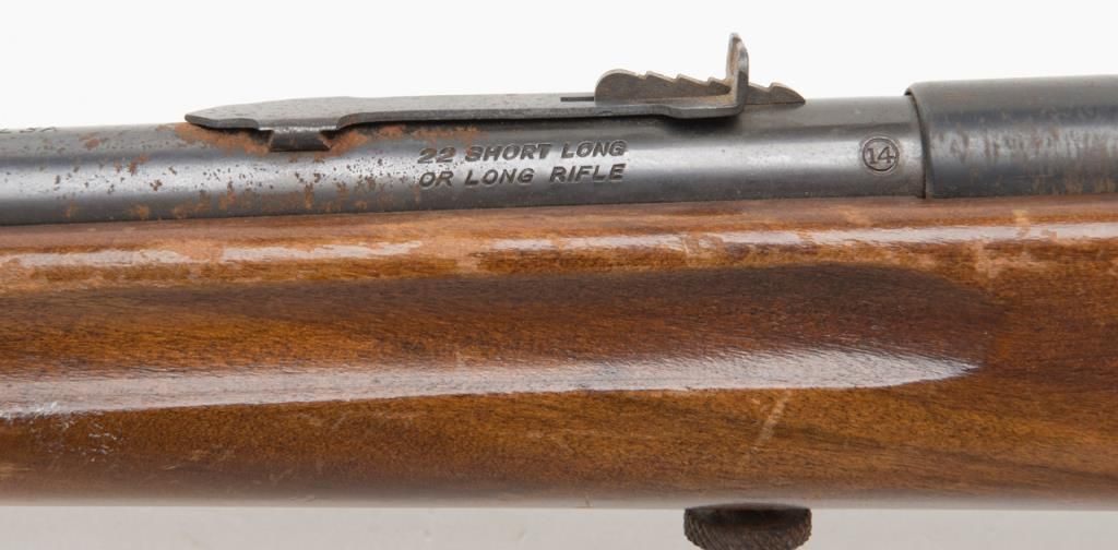 Savage 3A .22 cal bolt action rifle, NSNV, 24" barrel, plain wood stock ...