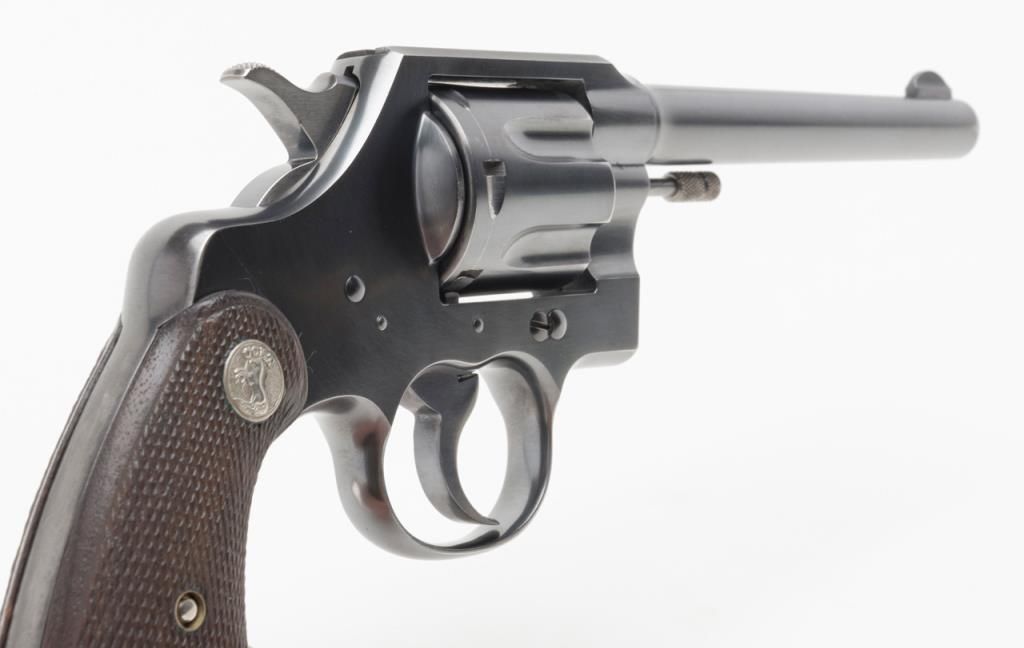 Colt Official Police DA revolver, .22LR cal., 6” barrel, blue finish ...