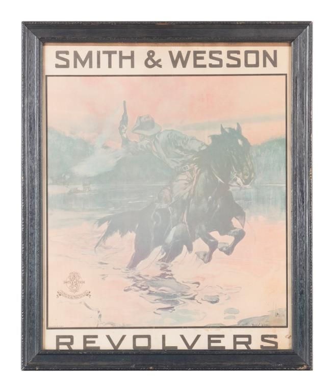 Original Smith & Wesson advertising poster for Smith & Wesson revolver ...