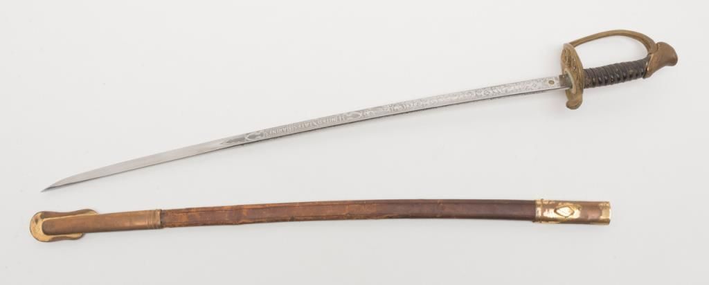 U.S. Marine Corps. sword with leather over metal scabbard by Solingen ...