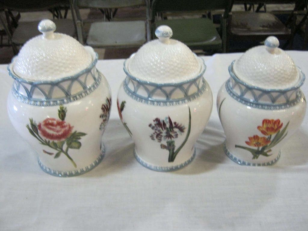 Floral Ceramic Canister Set Floral Ceramic Canister Set. Approx. 11 in ...