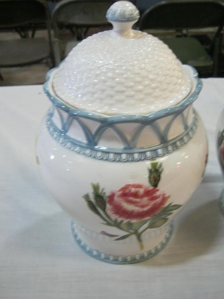 Floral Ceramic Canister Set Floral Ceramic Canister Set. Approx. 11 in ...