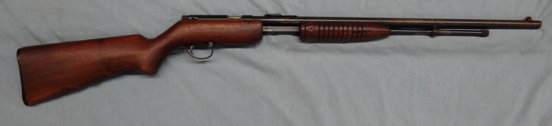 Noble Model 33, .22 S, L & LR, pump, tube feed, some rust