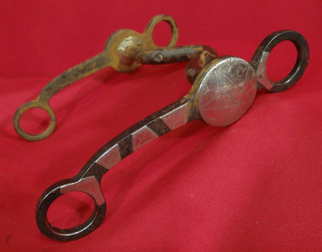 2 bits; unmkd grazing bit, silver mtd.; unmkd. grazing bit, silver mtd.