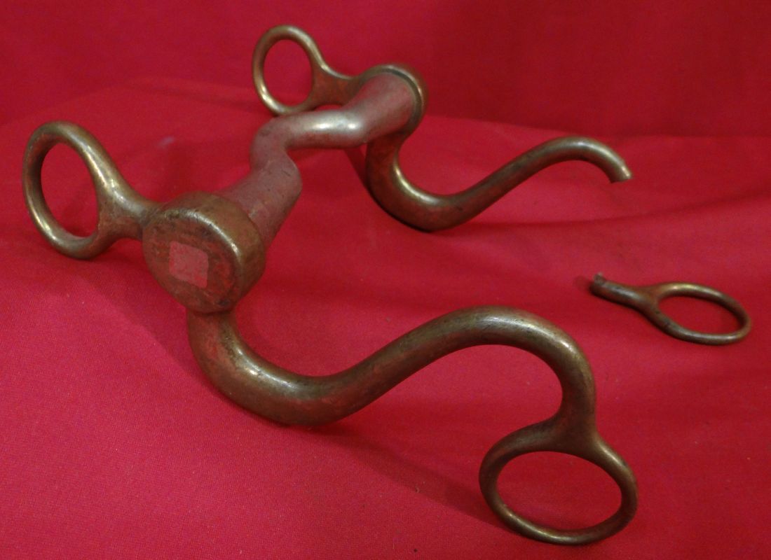 2 bits; KELLY S- shanked grazing bit, bronze, mkd. "US" on cheak ...