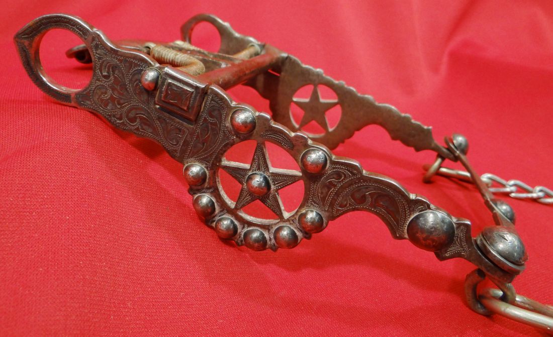 Les Garcia silver mtd bit, Elko Star spade, Reno, NV., rein chains