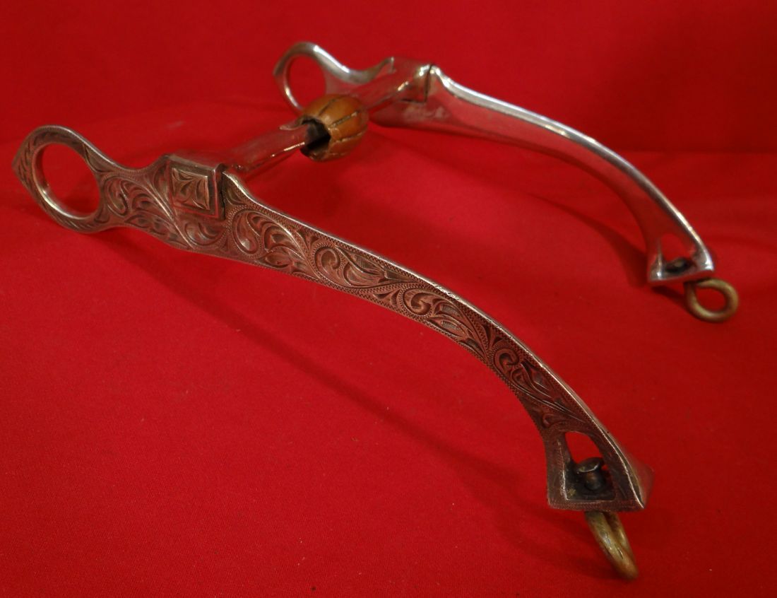 2 bits; FLEMING long shank grazing bit, silver mtd & engraved; EL GATO ...