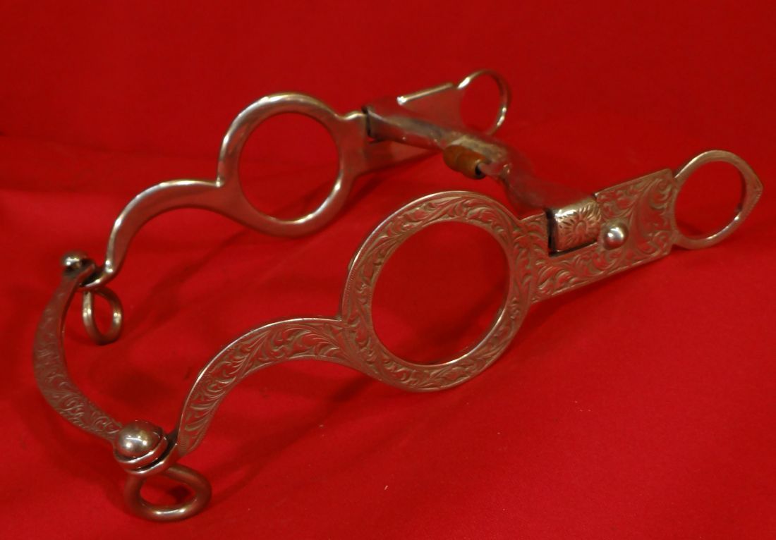 GARCIA iron bit, contemporary, silver mtd & engraved; A. TIETJEN Reno ...