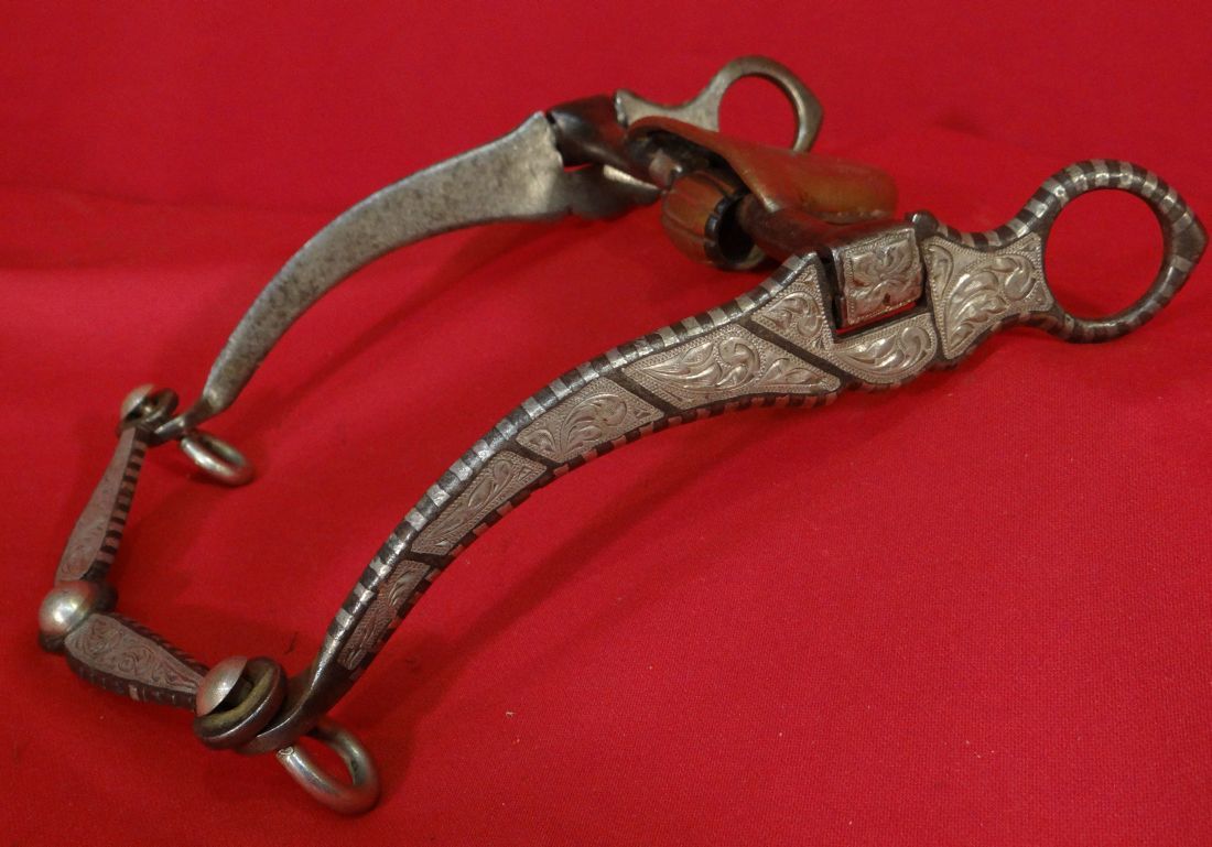 GARCIA iron bit, contemporary, silver mtd & engraved; A. TIETJEN Reno ...