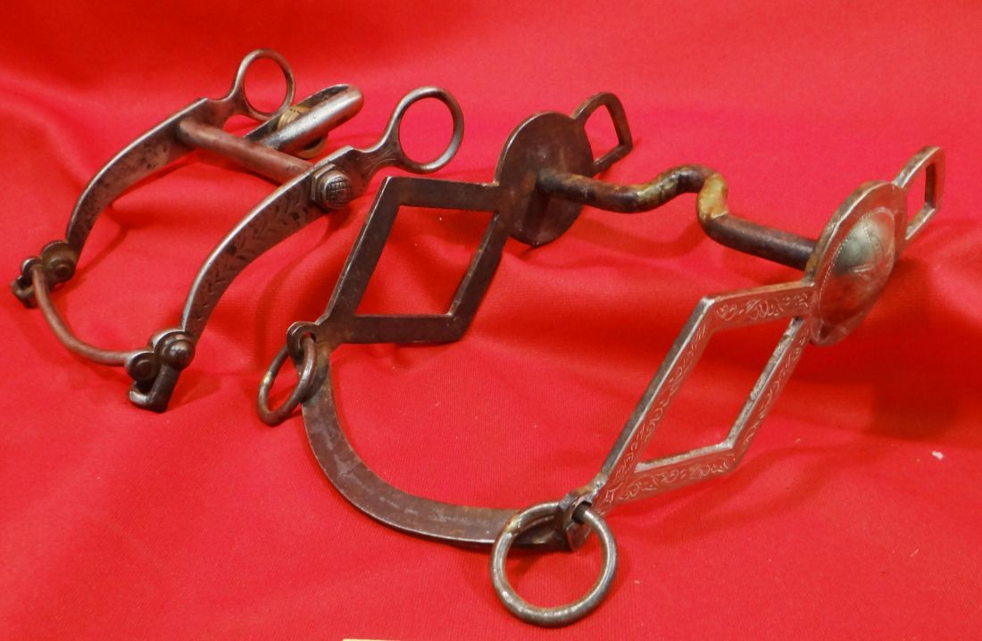 2 bits: Walla Walla prison bit, cut out diamond cheeks, repaired mouth ...