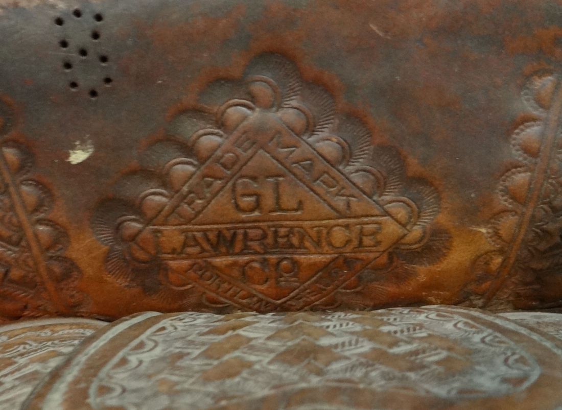 George Lawrence form fitter saddle, basket stamped, 13'