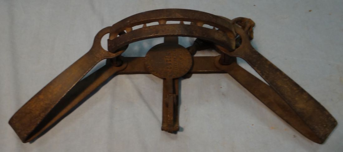S. Newhouse #150 bear trap, made in Canada, both springs marked Ont ...