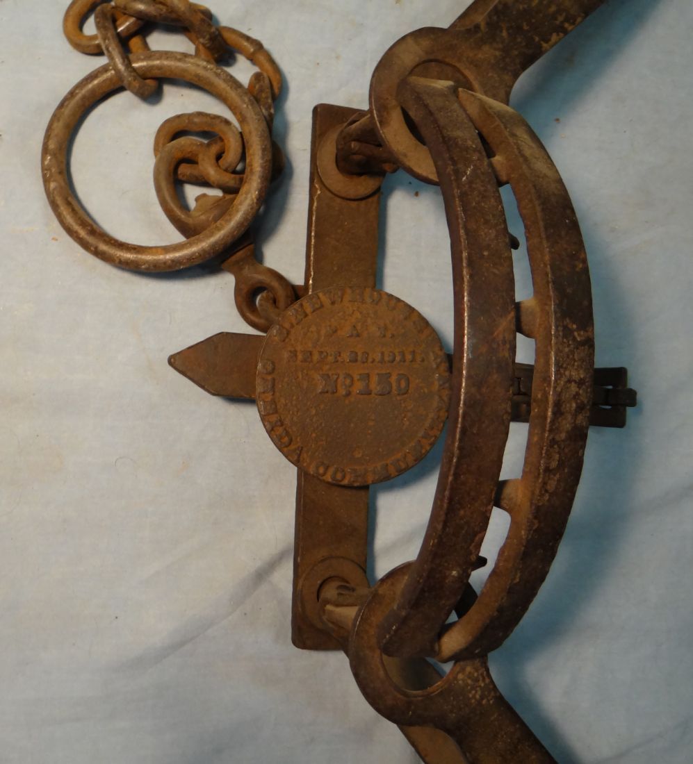 S. Newhouse #150 bear trap, made in Canada, both springs marked Ont ...