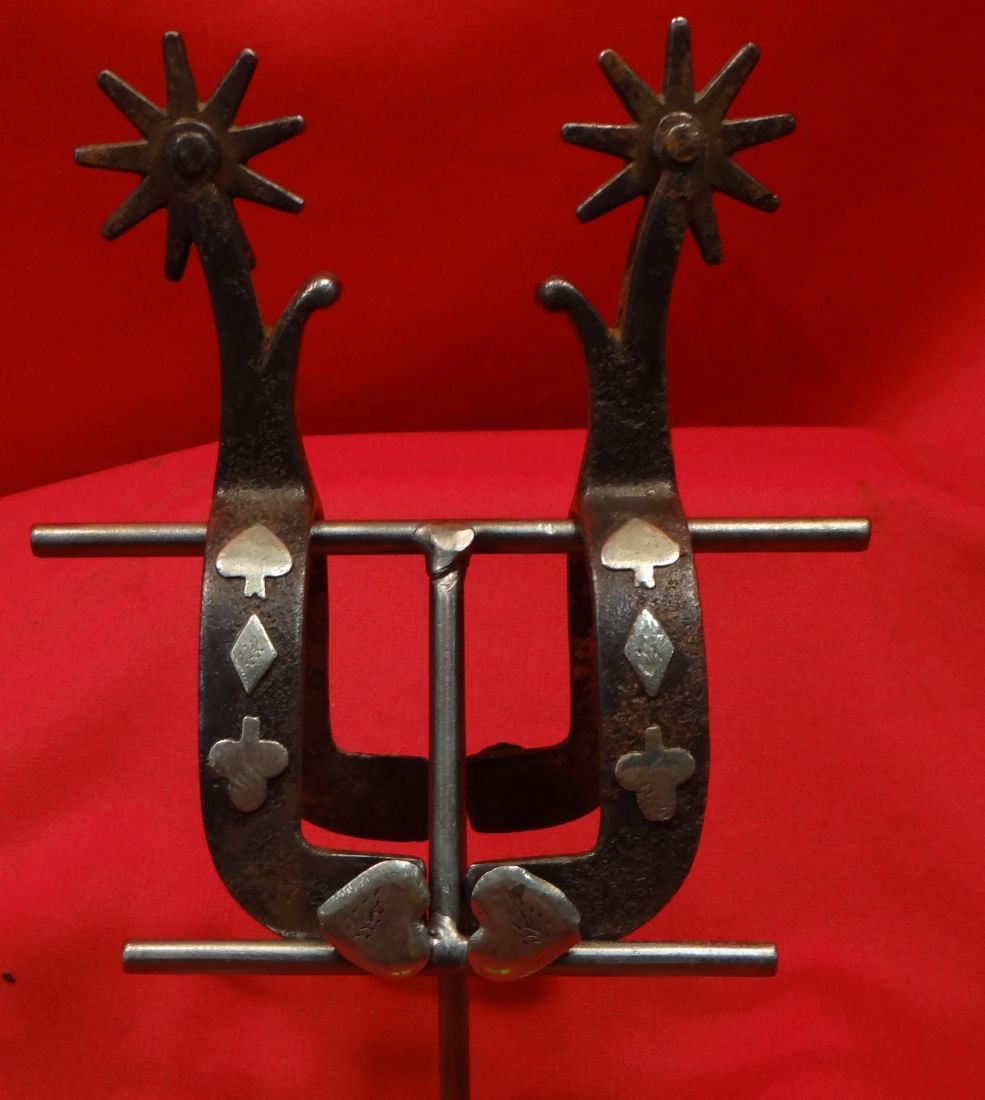 K B & P double mounted, card suit & diamonds spur, formerly owned by ...