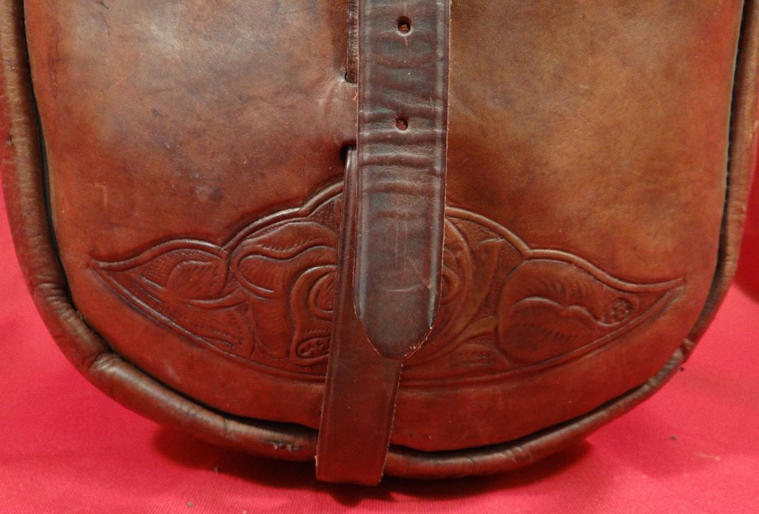 George Lawrence saddle bags, floral pattern on bottom of bags, marked ...