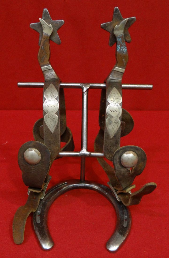 CARL HALL gal leg spurs, silver mtd.,