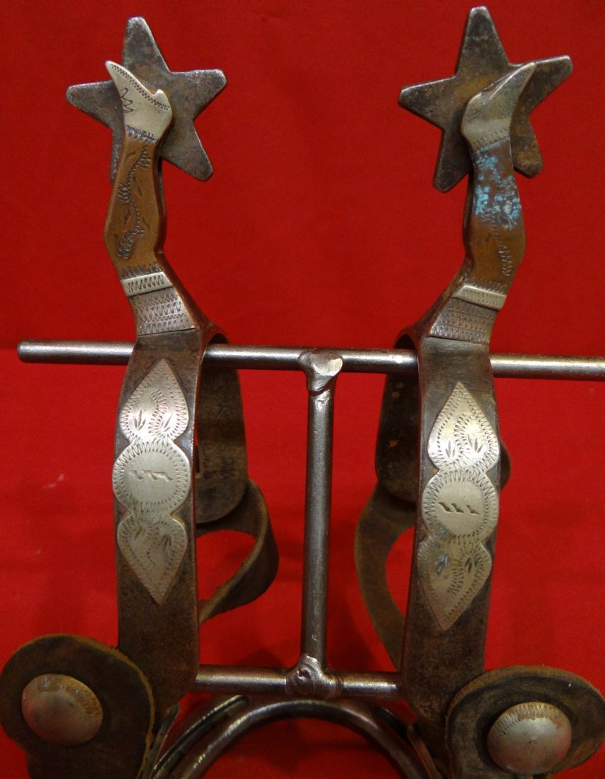 CARL HALL gal leg spurs, silver mtd.,