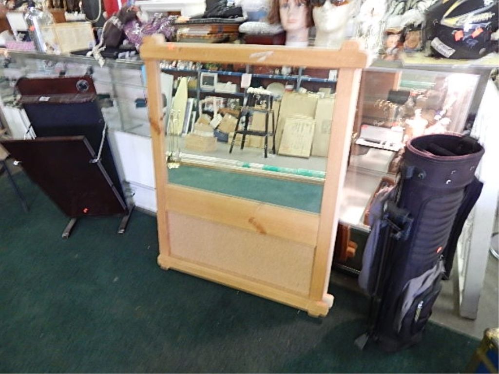 WOOD FRAMED MIRRORS WITH CORK BOARD