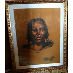 Don Prechtel original pastel, Chief Gall, Sioux, 24" x 30", 1975