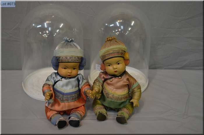Composition 11" Ming Ming and Ling Ling dolls in original costumes made ...