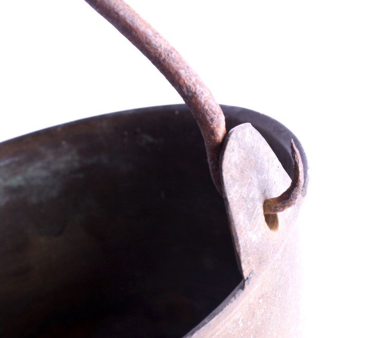 Antique Hudson Bay Fur Trade Era Cast Bronze Pot T
