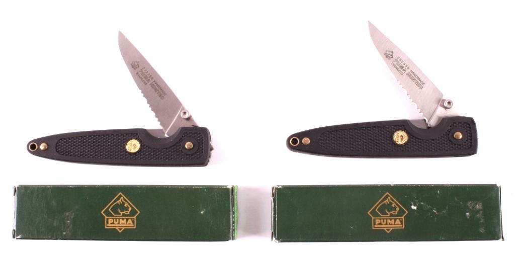 Pair of Puma Folding Lock Blade Knives This lot in