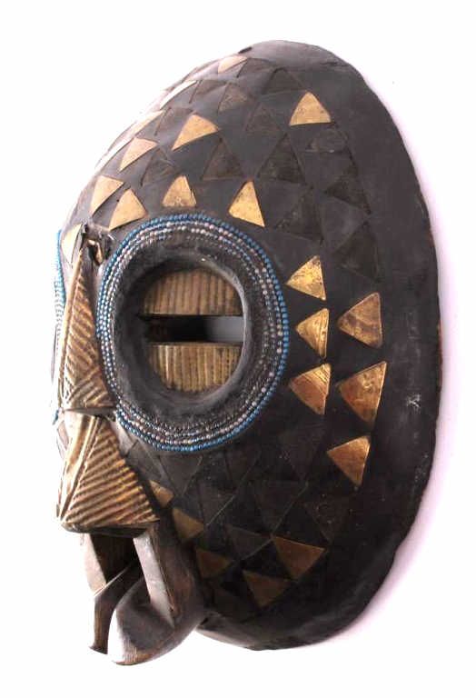 Brass Ashanti Moon Face Mask from Ghana This is a