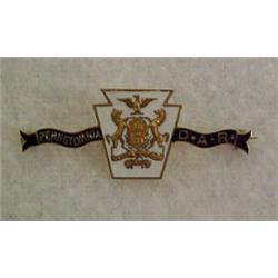 Two 14K D.A.R. pins, Pennsylvania D.A.R. enameled bar pin and bar pin ...