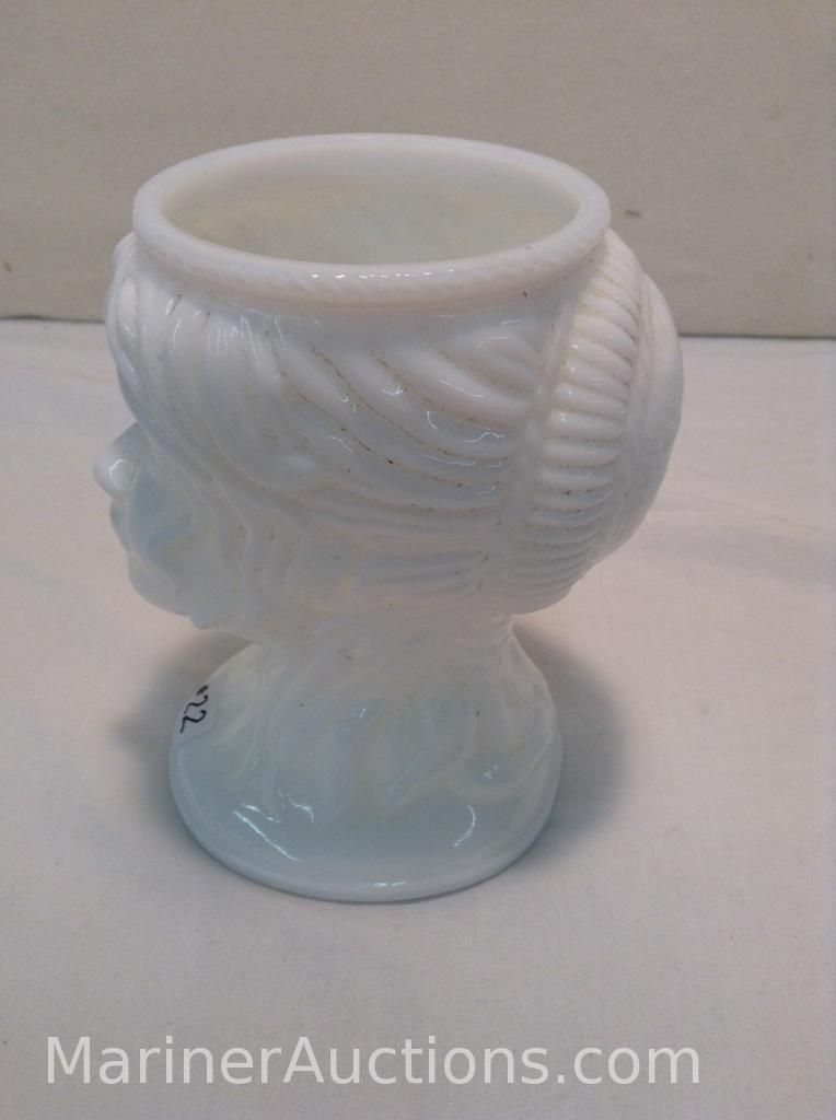 Vintage Milk Glass Face Cup