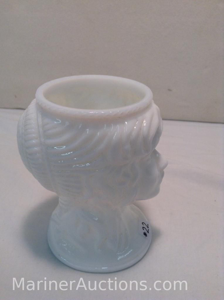 Vintage Milk Glass Face Cup