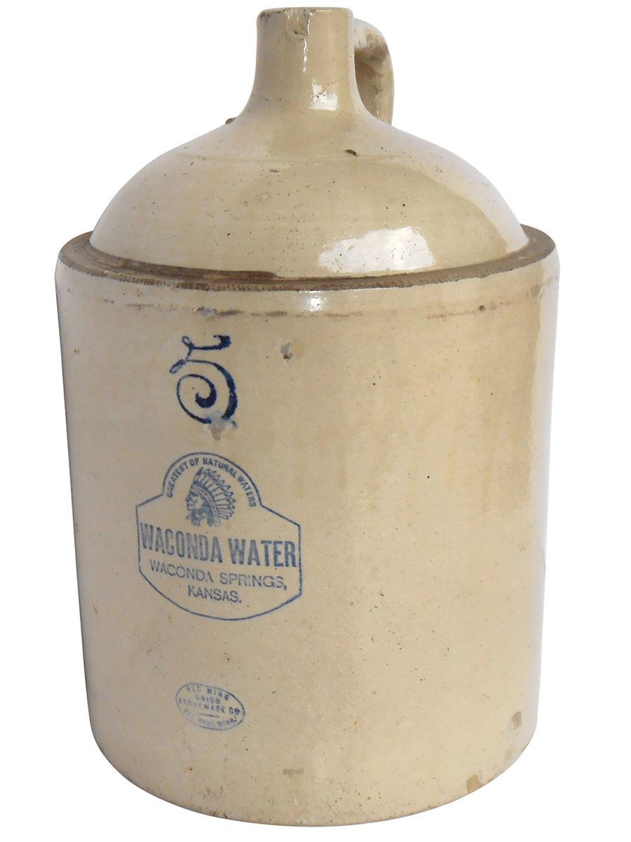Stoneware advertising jug, Red Wing 5 gal Waconda Water -Waconda ...