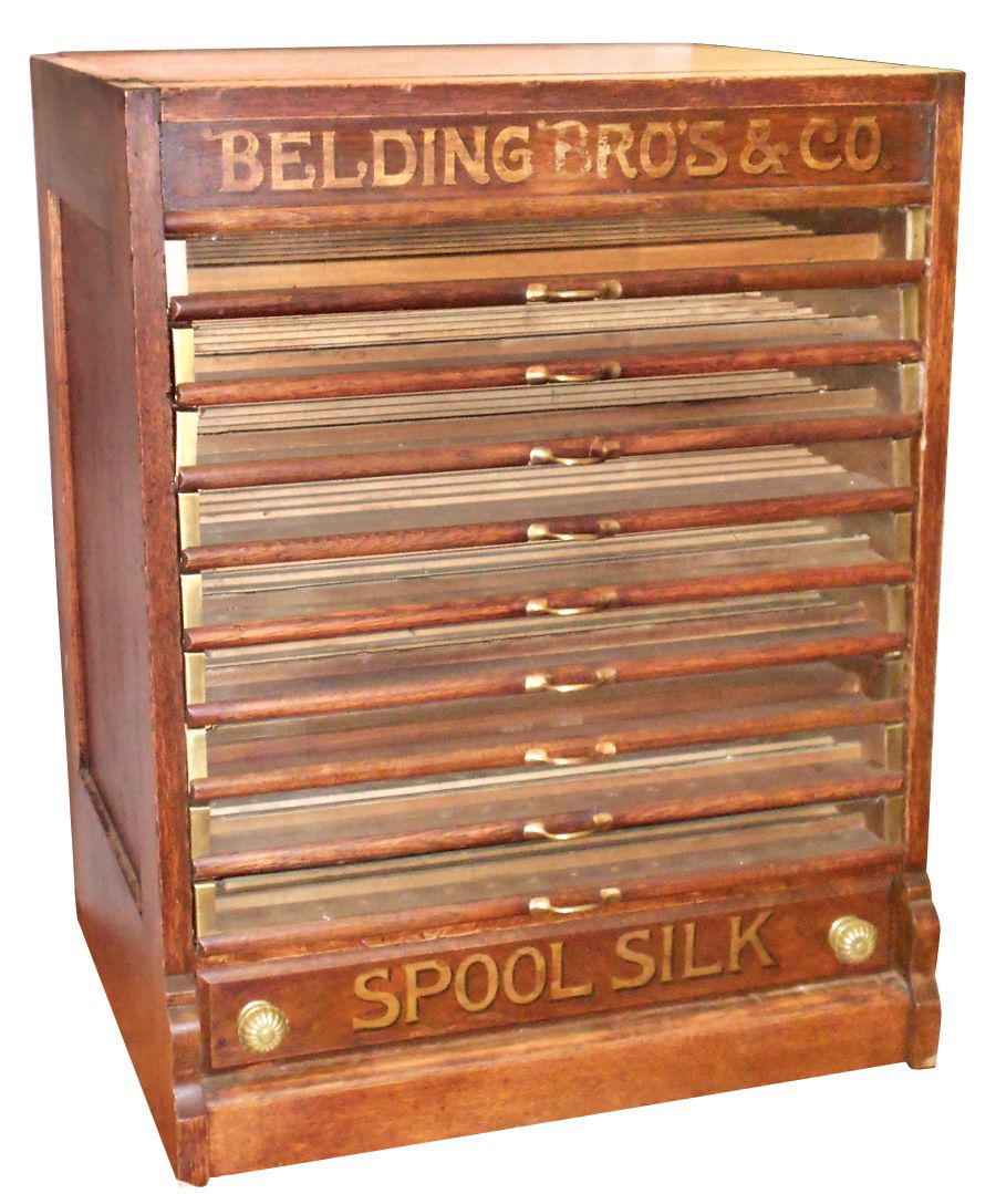 Country store spool cabinet, Belding Bros. Spool Silk, oak 10-drwr ...