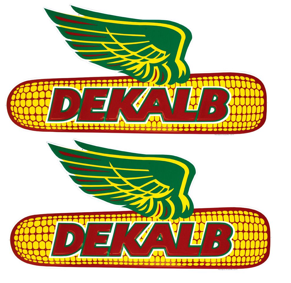 Seed corn signs (2), DeKalb Seed Corn, embossed diecut metal by Press ...