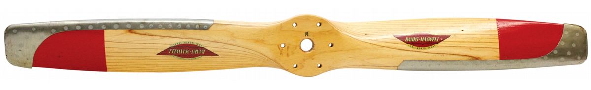 Airplane propeller, Banks-Maxwell Propeller Co.-Fort Worth, TX, wood w ...