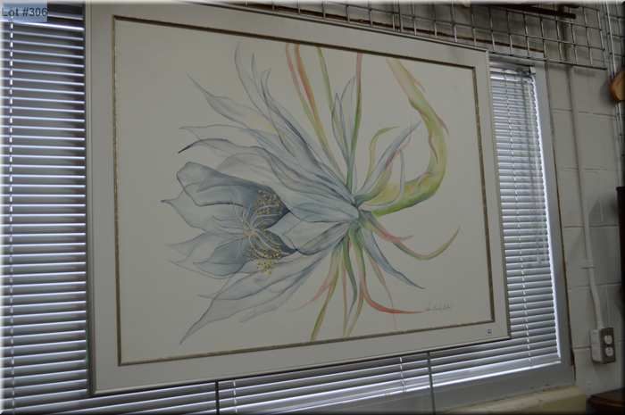 An original abstract watercolour signed by artist Eileen Raucher Sutton