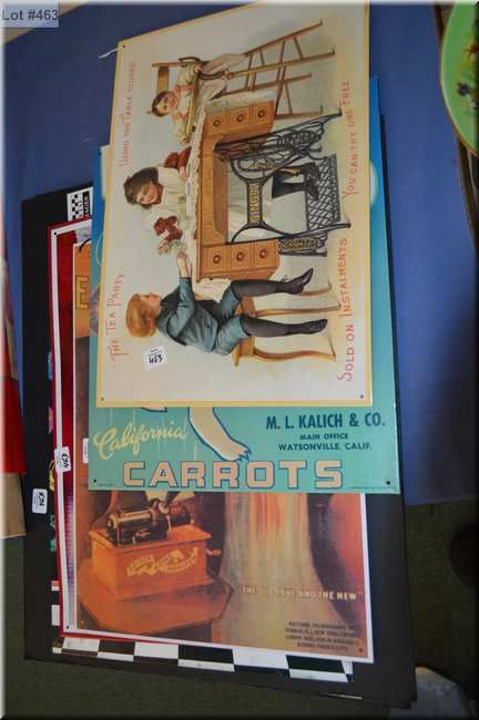 Selection of reproduction advertising signs and a selection of posters
