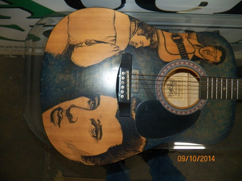 Esteban Acoustic Guitar Hand Painted Esteban Guitar (Elvis Tribute ...