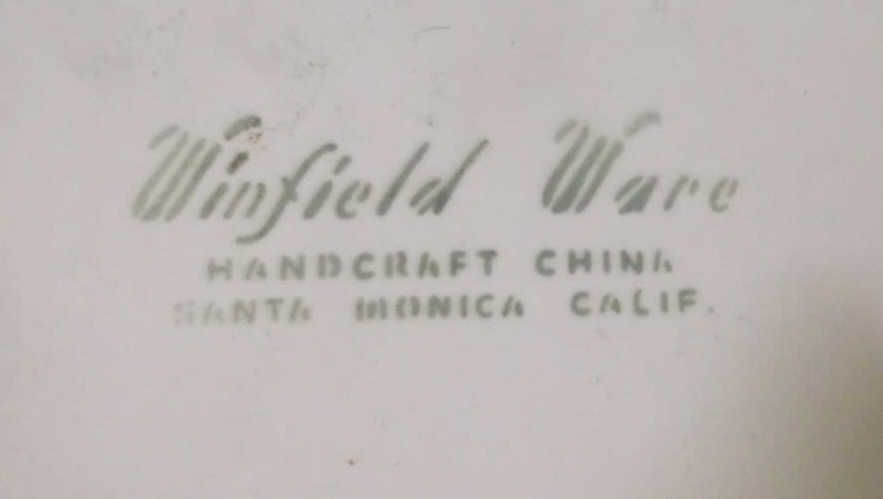 Winfield Ware Handcraft China (8) made in Santa Monica Calif. has 1 ...