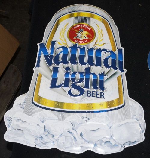Anheuser Busch Natural Light Beer Tin sign approx 17 x 21.5