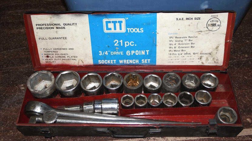 CTT Tools 21 PCS 3/4" Drive 6 point socket wrench set with case.
