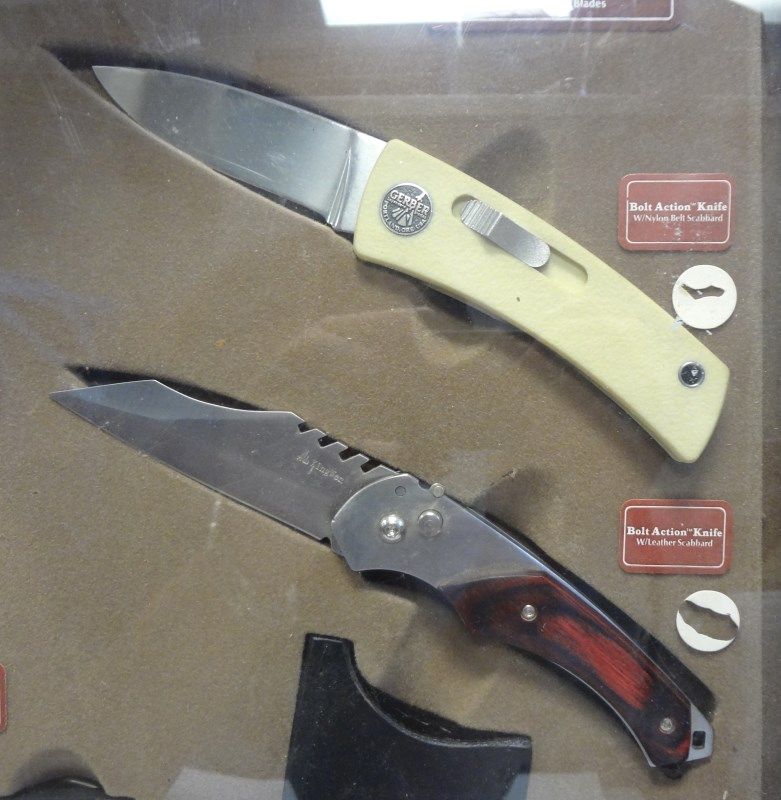 Gerber Knives in Display Case